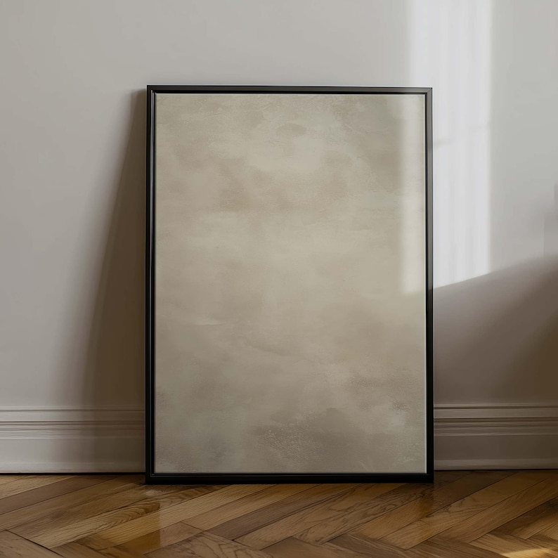 Framed Neutral Abstract Painting: Dreamy Minimalist Decor - Etsy