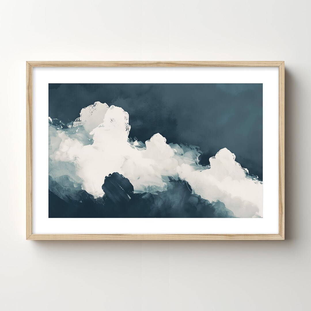 Framed Abstract Cloud Print: Modern Wall Art - Etsy