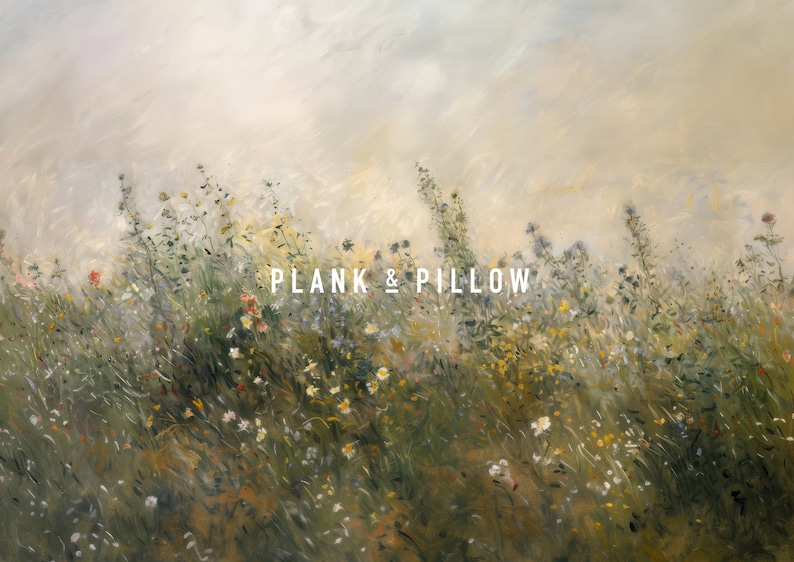 Wildflower Field Giclée Print: Country Landscape Painting - Etsy