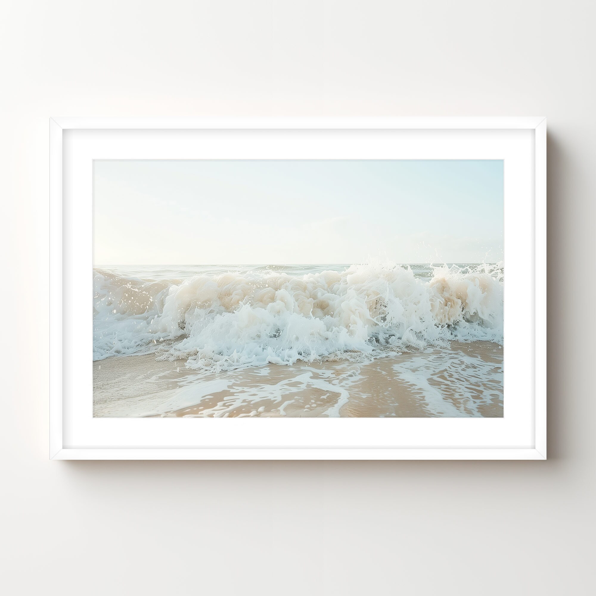 Beach Wave Art Print: Neutral Ocean Photography, Ready to Hang - Etsy