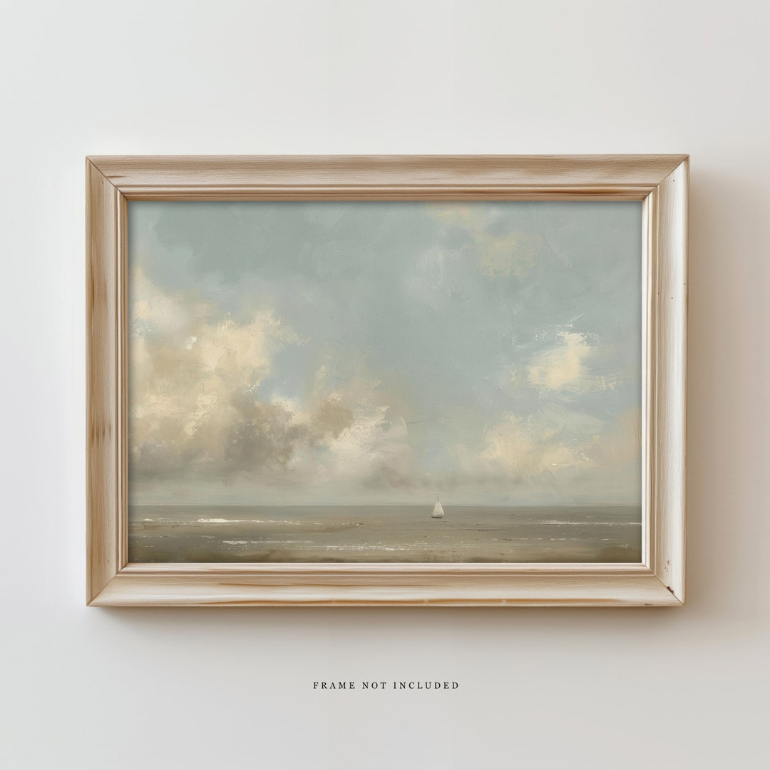 Vintage Seascape Painting: Coastal Ocean Art Print - Etsy