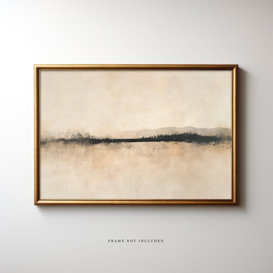 Neutral Abstract Landscape Art Print: Minimalist Wall Decor - Etsy