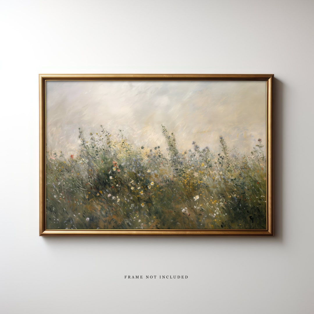 Wildflower Field Giclée Print: Country Landscape Painting - Etsy