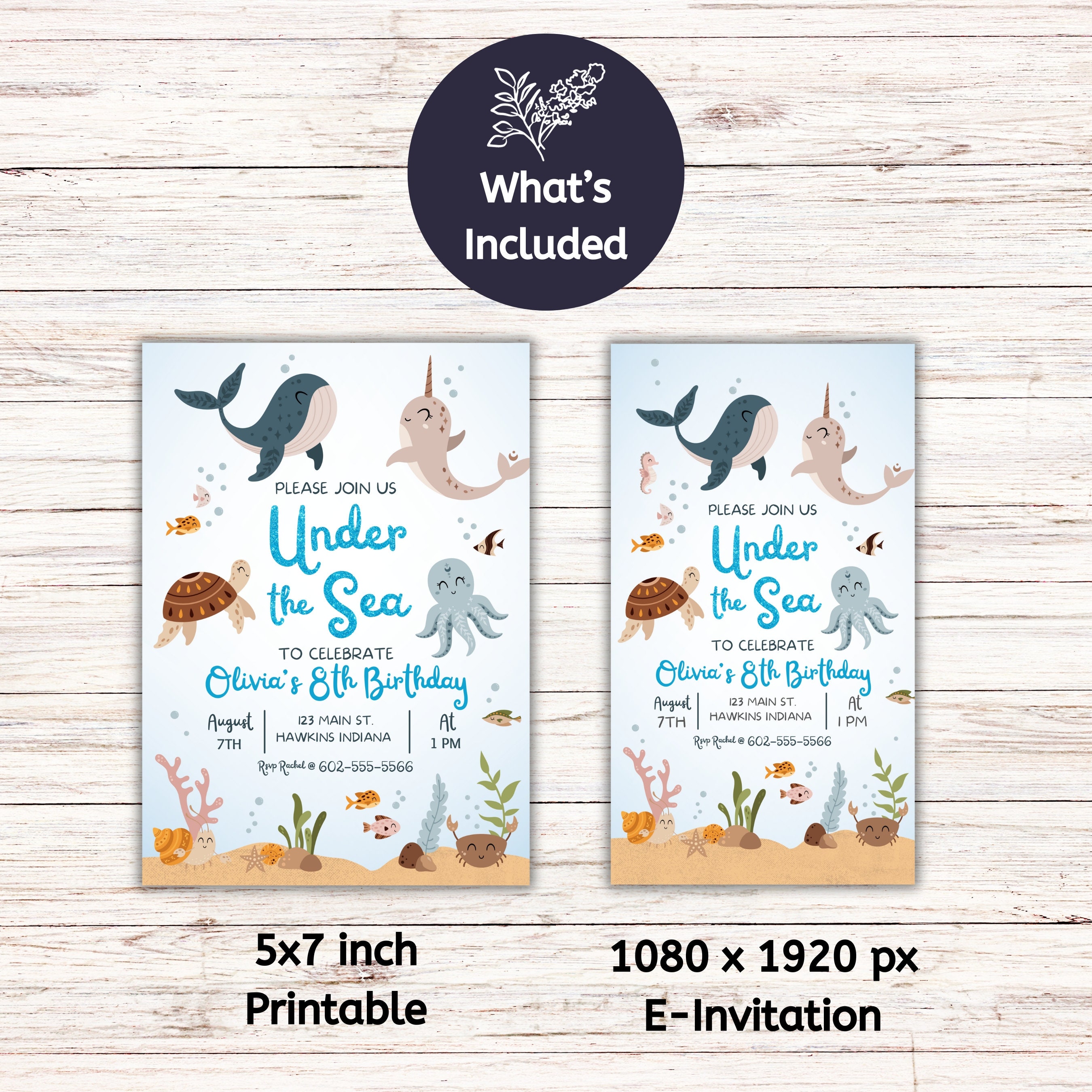 Under the Sea Invitation Template, Under Sea Invitation, Sea Creature ...