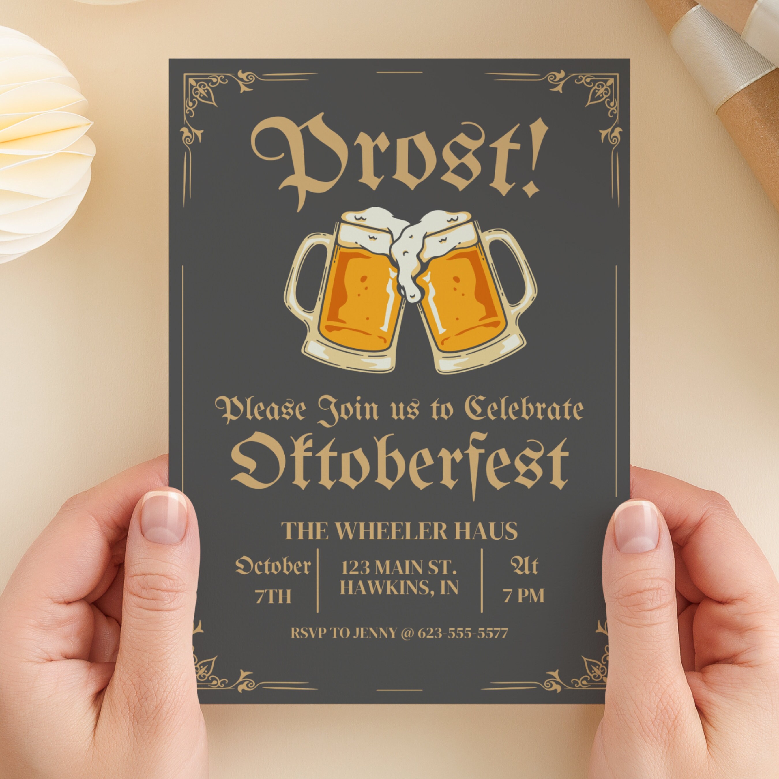 Oktoberfest Invite Template, Oktoberfest Invitation, Oktoberfest ...