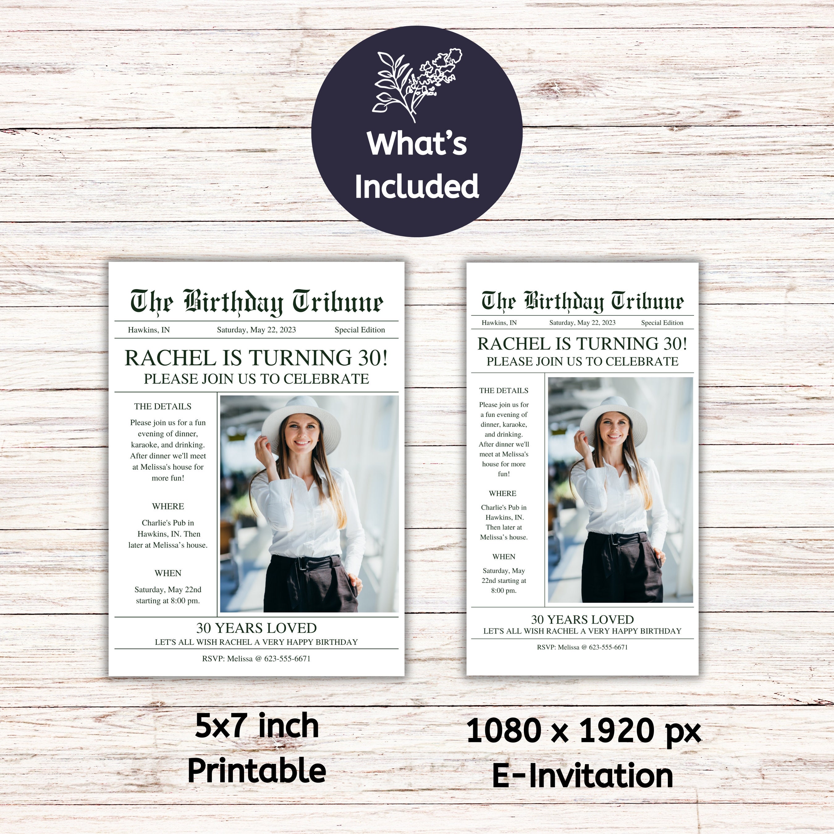 Newspaper Birthday Invitation Template, Newspaper Birthday Evite ...
