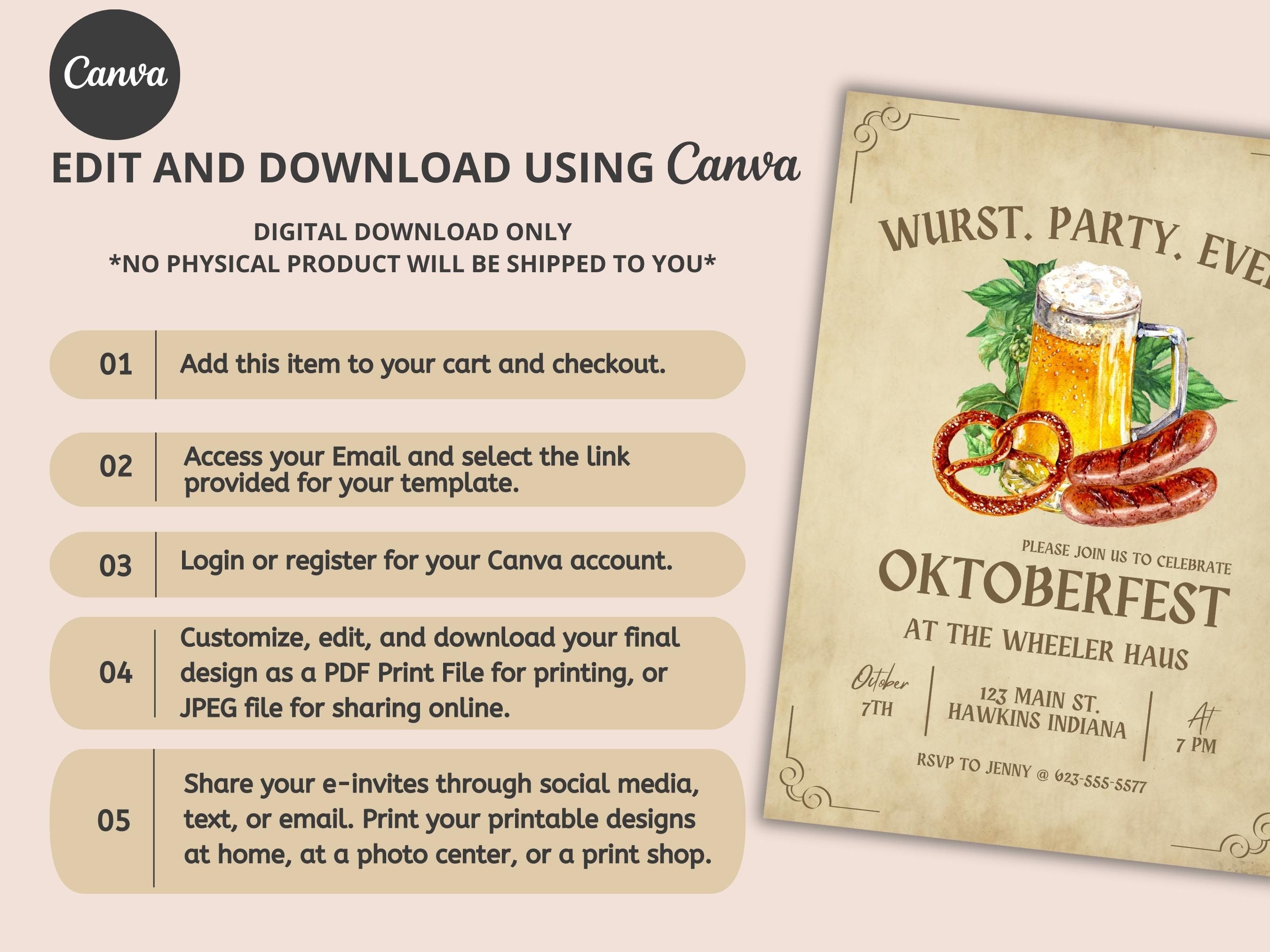 Wurst Party Invite Template, Wurst Party Ever Invitation, Oktoberfest ...