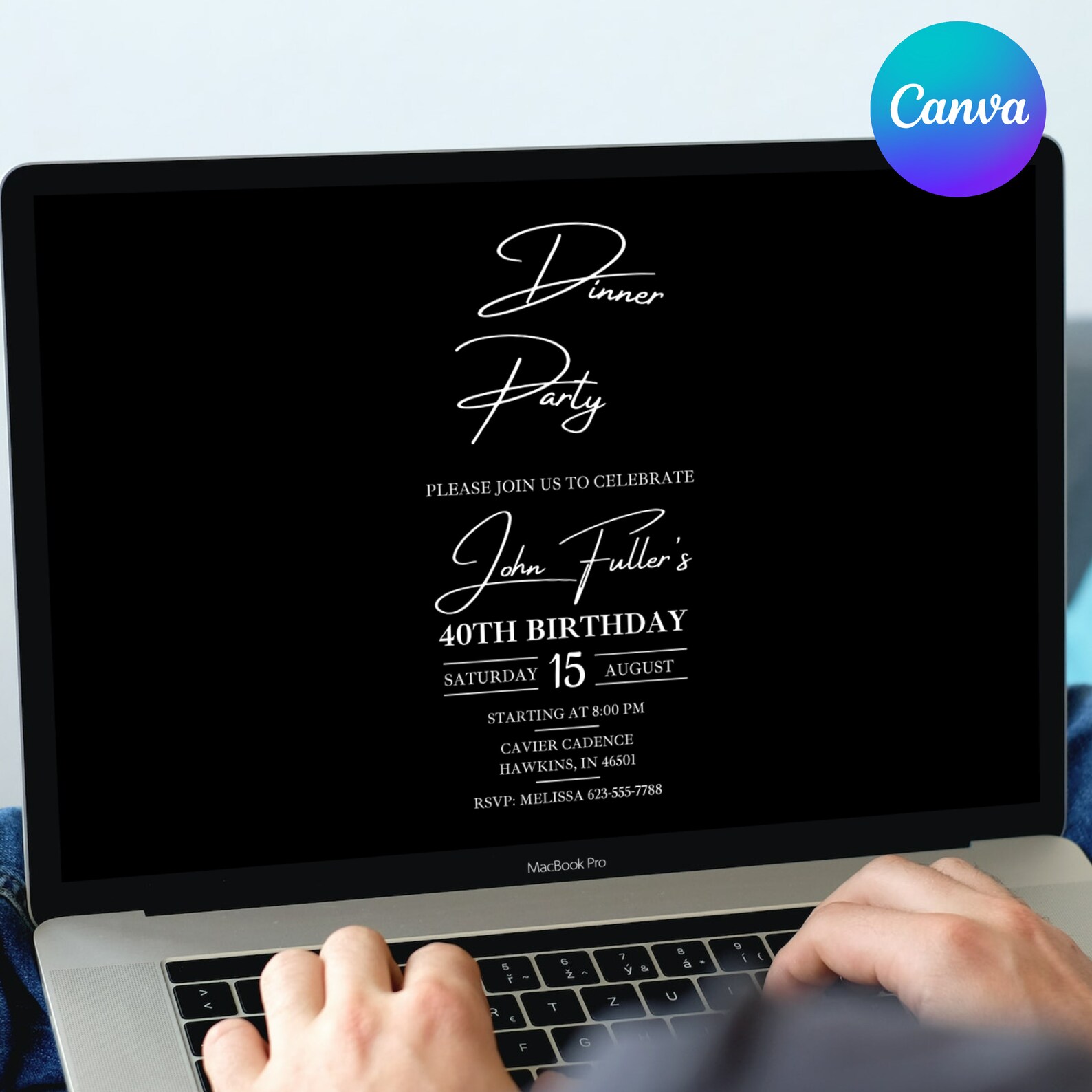 Minimal Dinner Party Invitation for Any Occasion, E Invite Dinner ...