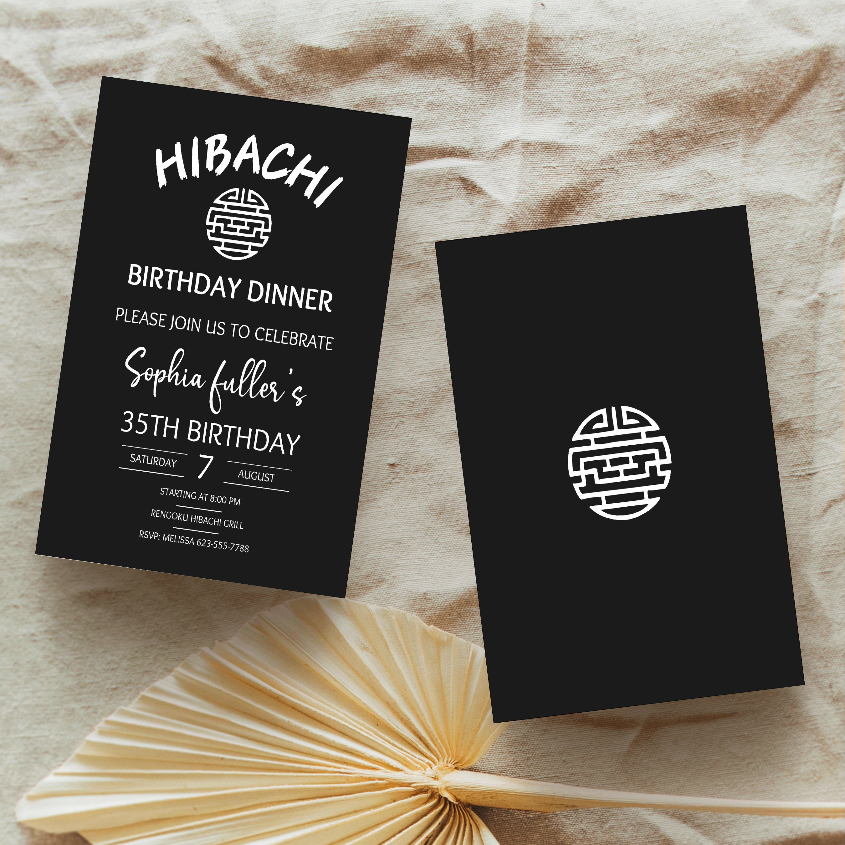 Minimal Hibachi Birthday Invite, Hibachi Invitation, Hibachi Birthday ...