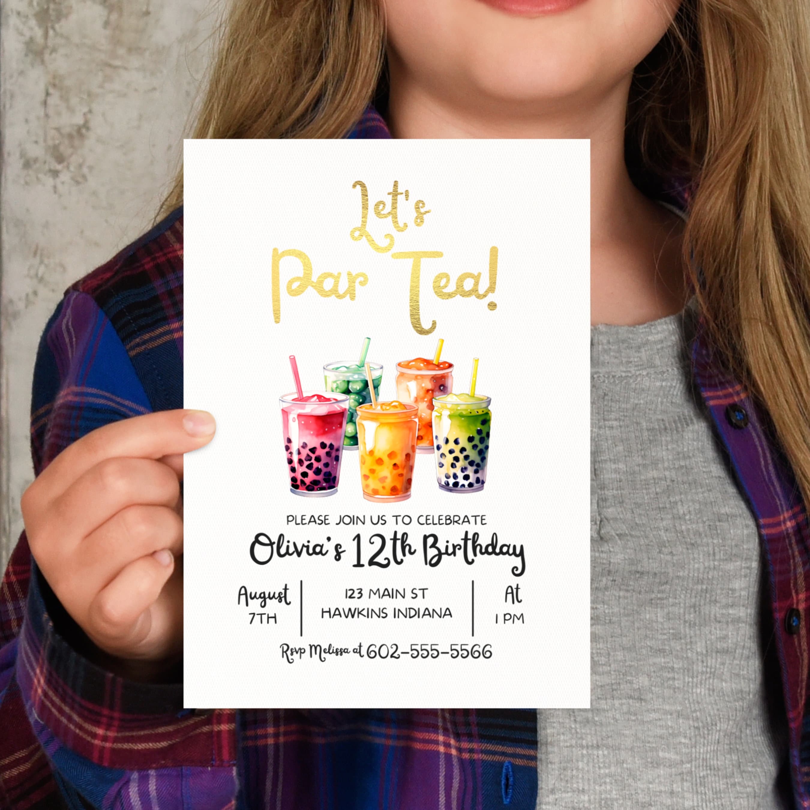 Boba Tea Birthday Invitation Template, Par-tea Invitation, Par Tea ...