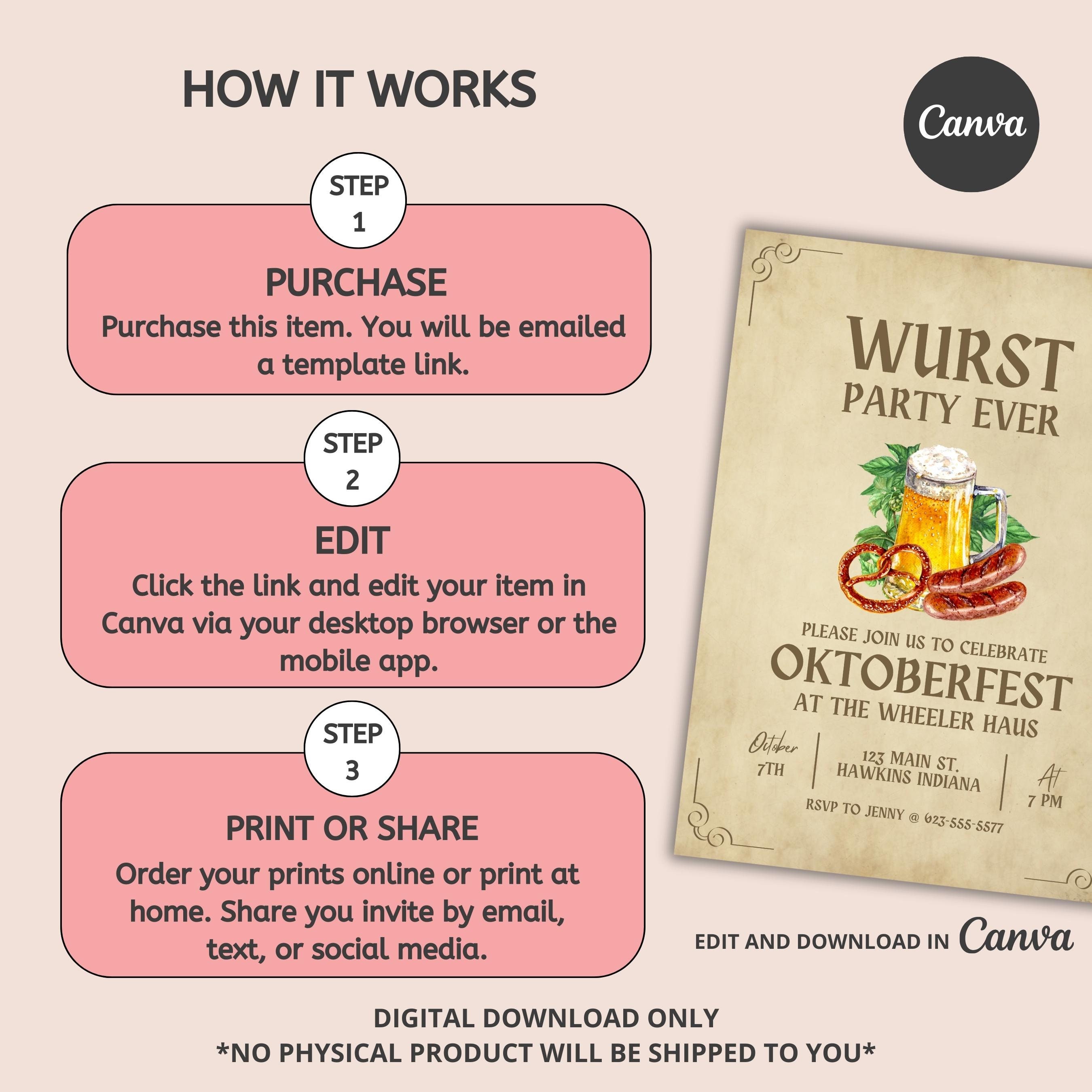 Wurst Party Ever Invitation Template, Wurst Party Invite, Oktoberfest ...