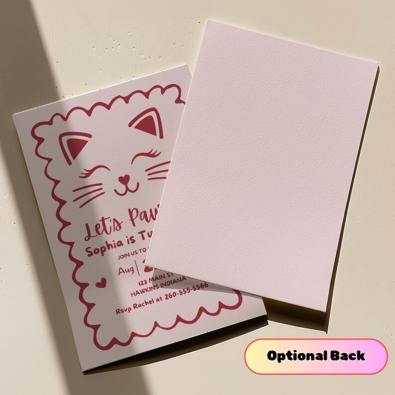 Editable Cat Theme Birthday Invitation, Cat Birthday Invitation, Are ...