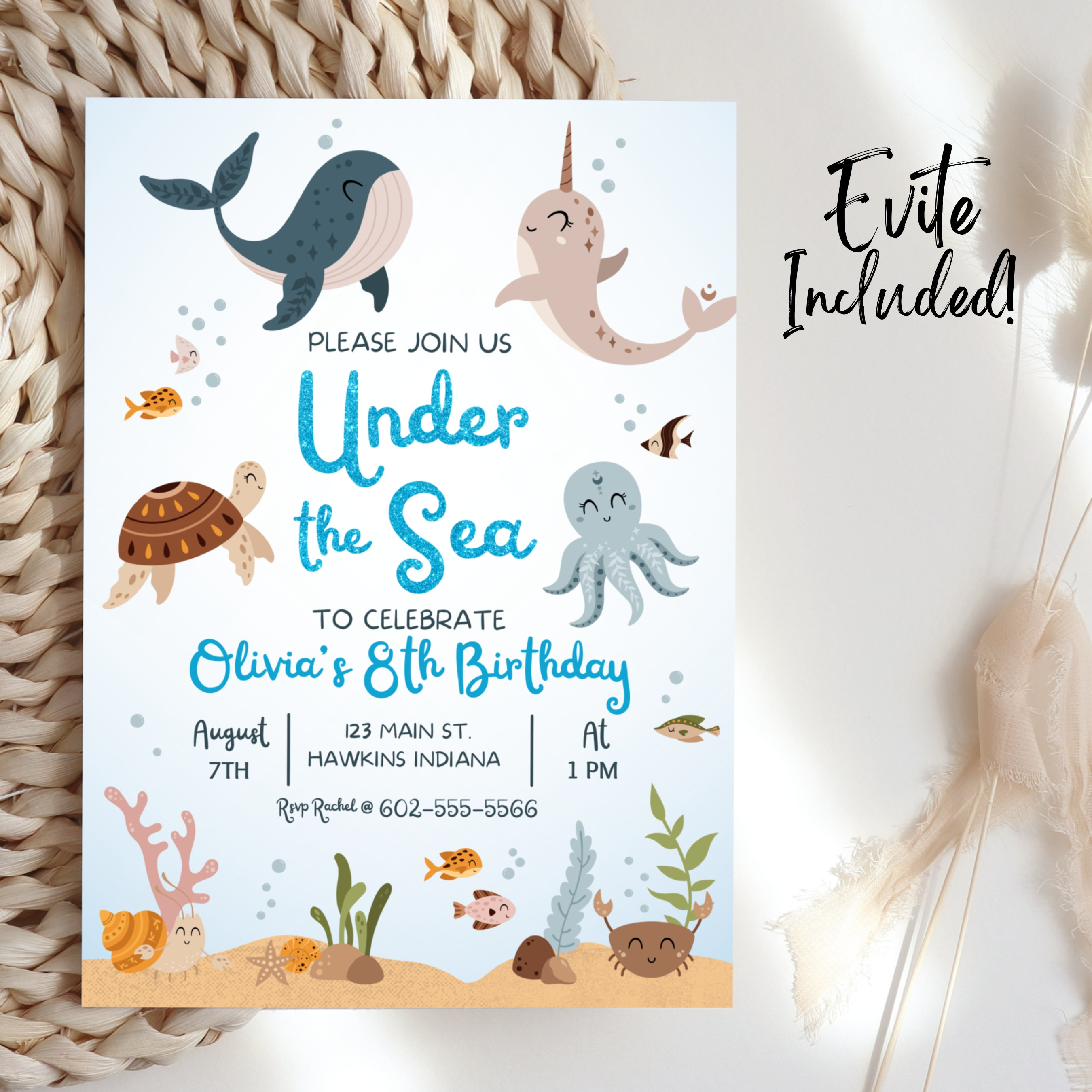Under the Sea Invitation Template, Under Sea Invitation, Sea Creature ...