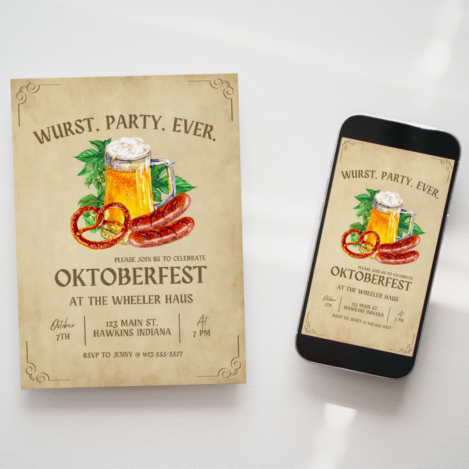 Wurst Party Invite Template, Wurst Party Ever Invitation, Oktoberfest ...