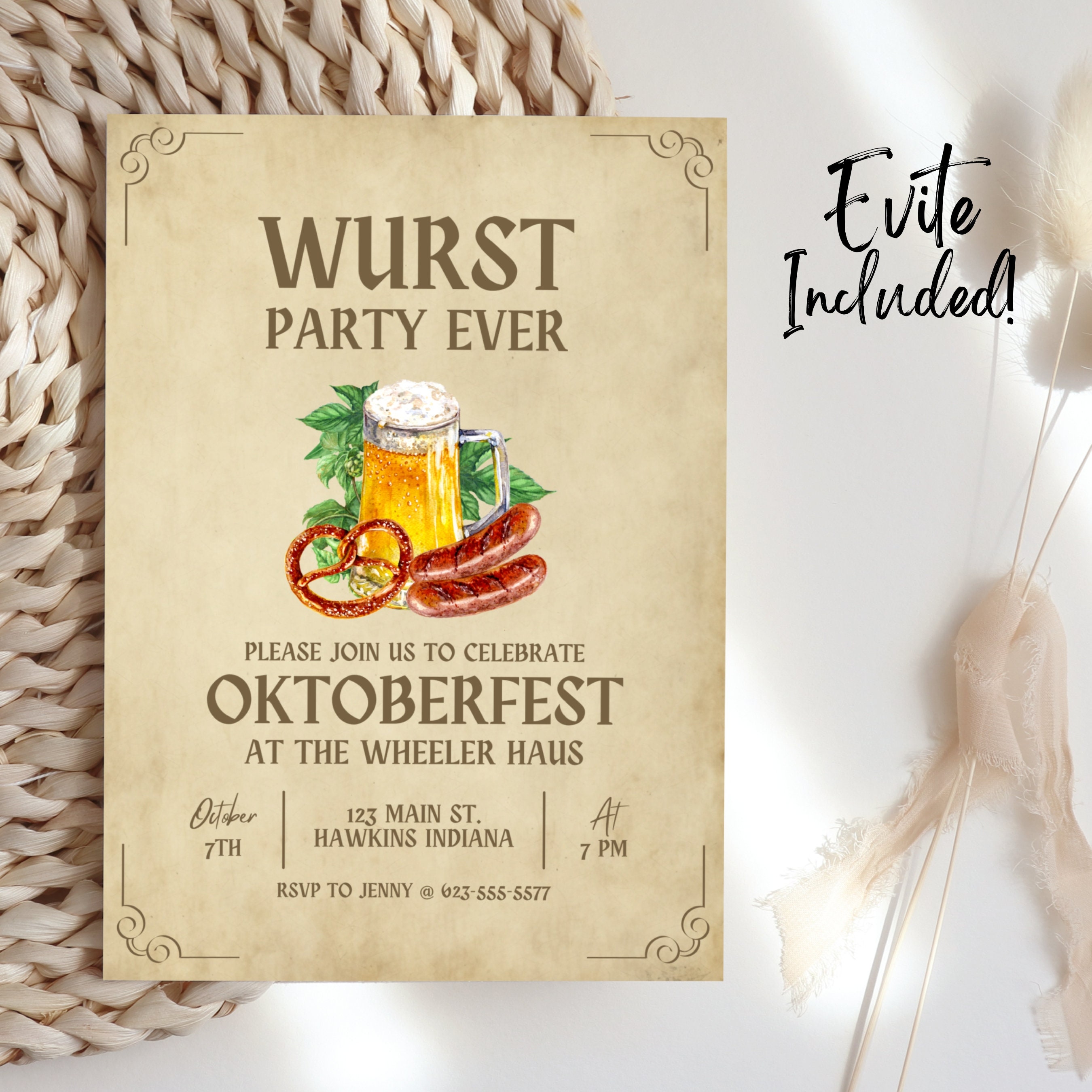 Wurst Party Ever Invitation Template, Wurst Party Invite, Oktoberfest ...