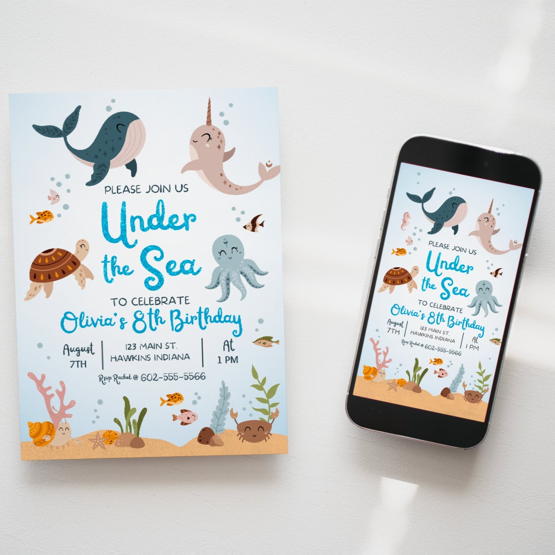 Under the Sea Invitation Template, Under Sea Invitation, Sea Creature ...