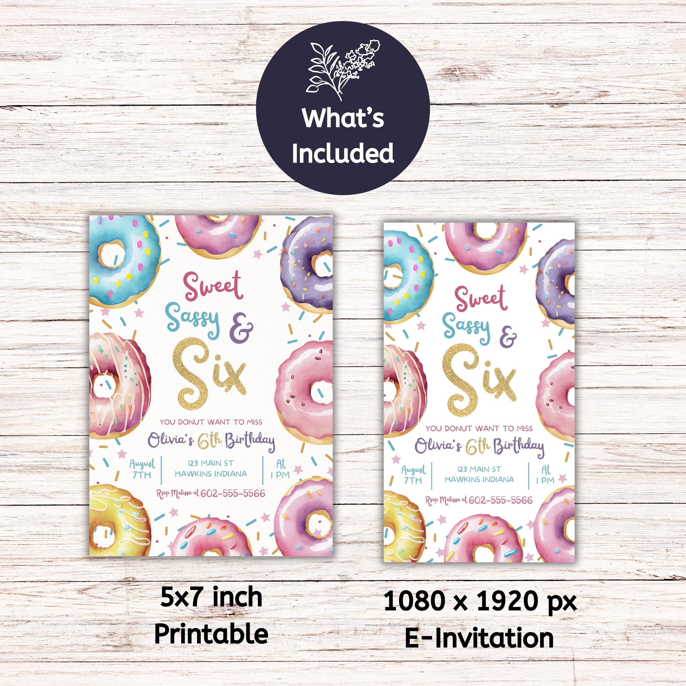 Sweet Sassy and Six Birthday Invitation Template, 6th Birthday ...