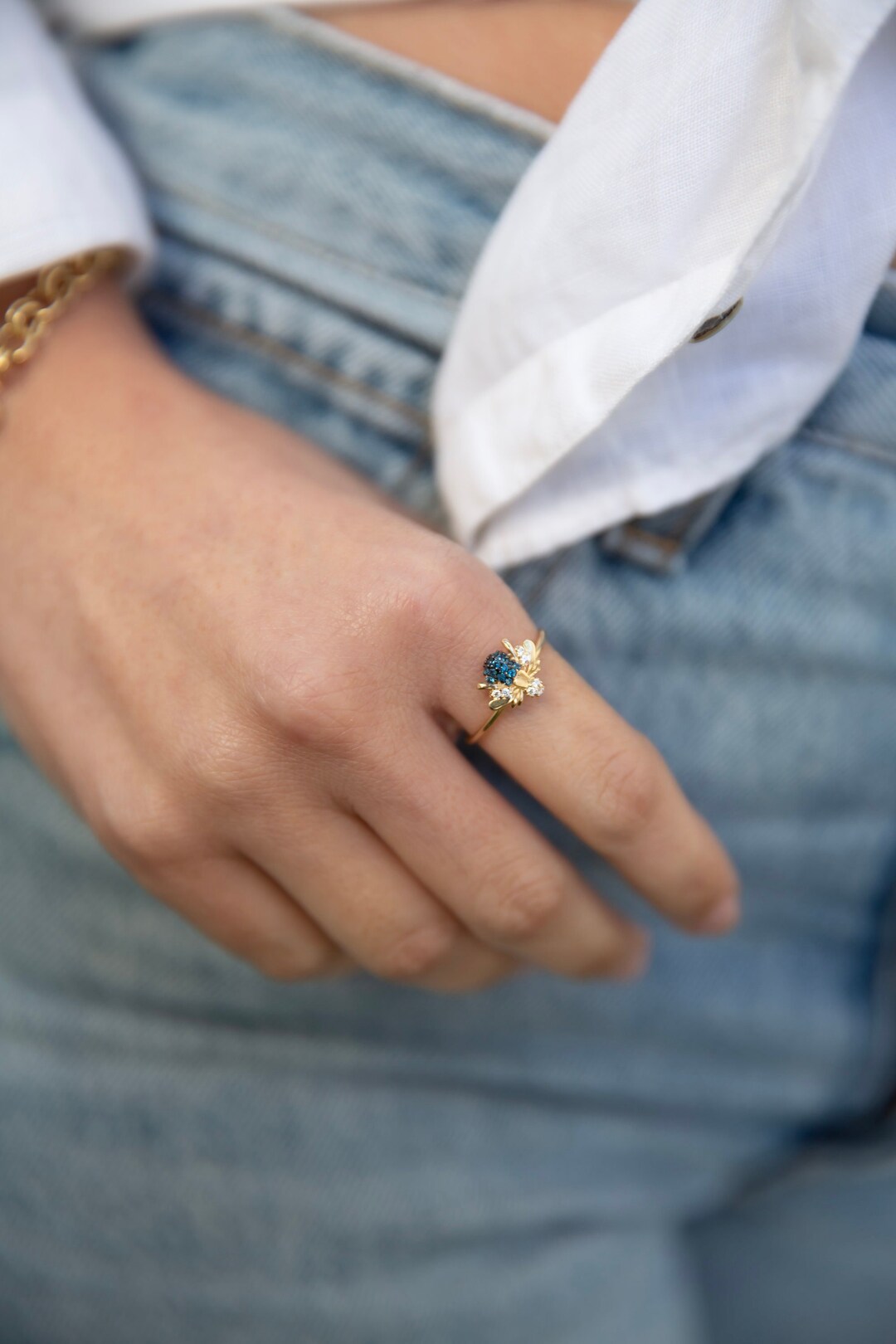 Gold Bumble Bee Ring Honey Bee Ring Dainty Bee Ring Animal Ring Insect ...