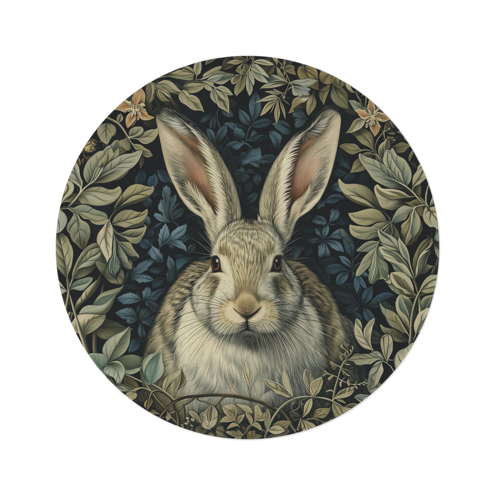 Rabbit Rug, Rabbit Carpet, William Morris Rug Carpet, Rabbit Circle Rug ...