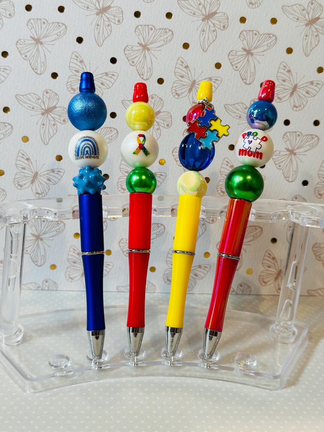 Autism Awareness Beaded Pens & Pins - Etsy