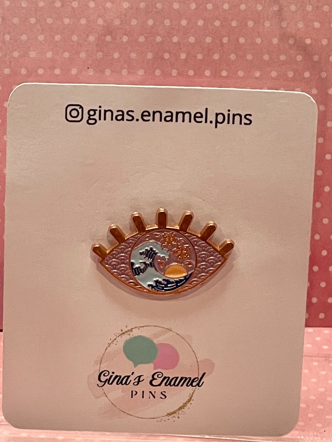 Rose Gold Ocean Eye Enamel Pin - Etsy