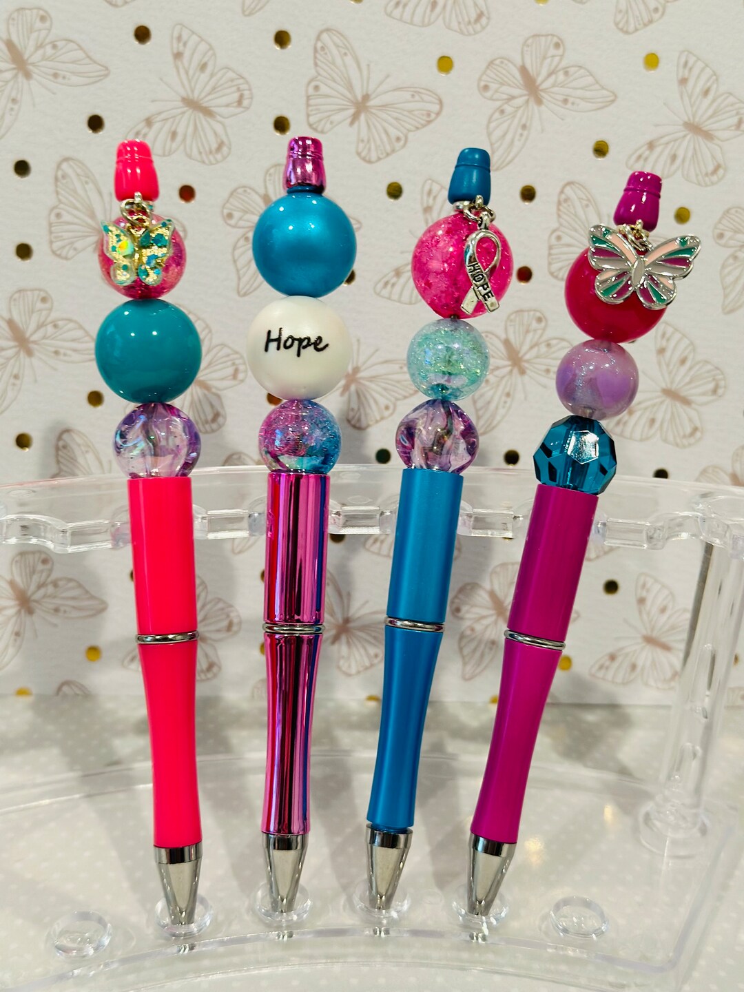 Thyroid Cancer Awareness Beaded Pens and Enamel Pins - Etsy