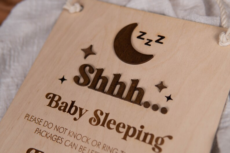 Baby Sleeping Sign Shhh Baby Sleeping Wood Sign 3D Wood - Etsy