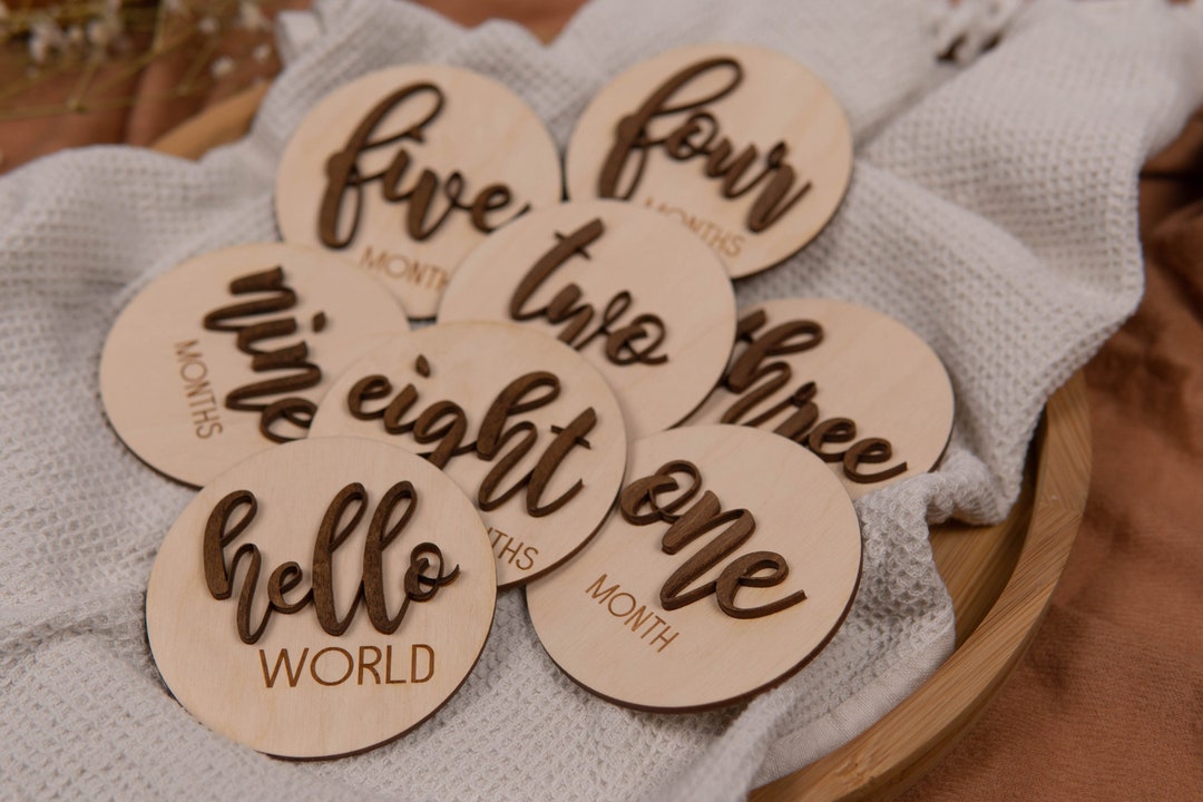 3D Baby Milestone Cards Birch Wood, Newborn Gift - Etsy