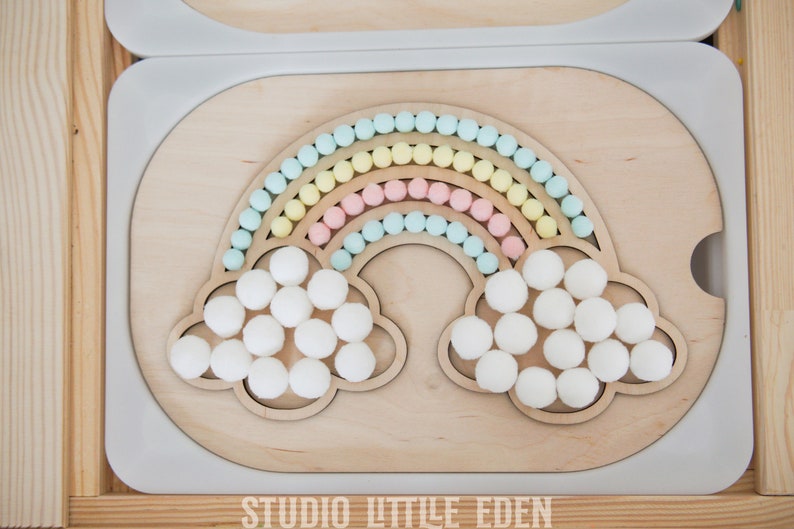 Rainbow Fillable TROFAST Lid Insert, Sensory Table Lid, Montessori ...