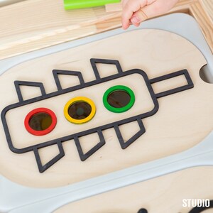 Color Sorting Sensory Play Insert for FLISAT Table Stoplight Insert for ...