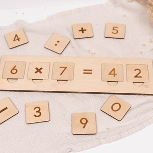 Montessori Math Board, Wooden Calculation Board, Wood Montessori Math ...