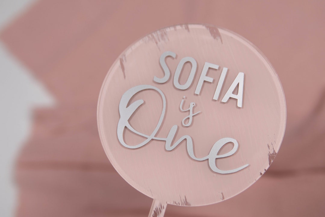 Personalized Acrylic Round Topper, Painted Acrylic Cake Topper, Hand ...