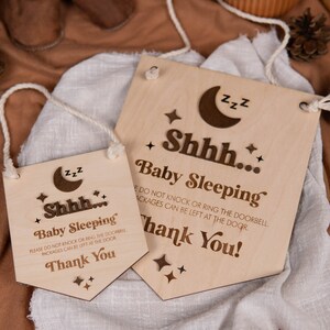 Baby Sleeping Sign, Shhh Baby Sleeping Wood Sign, 3D Wood Sign, Door ...