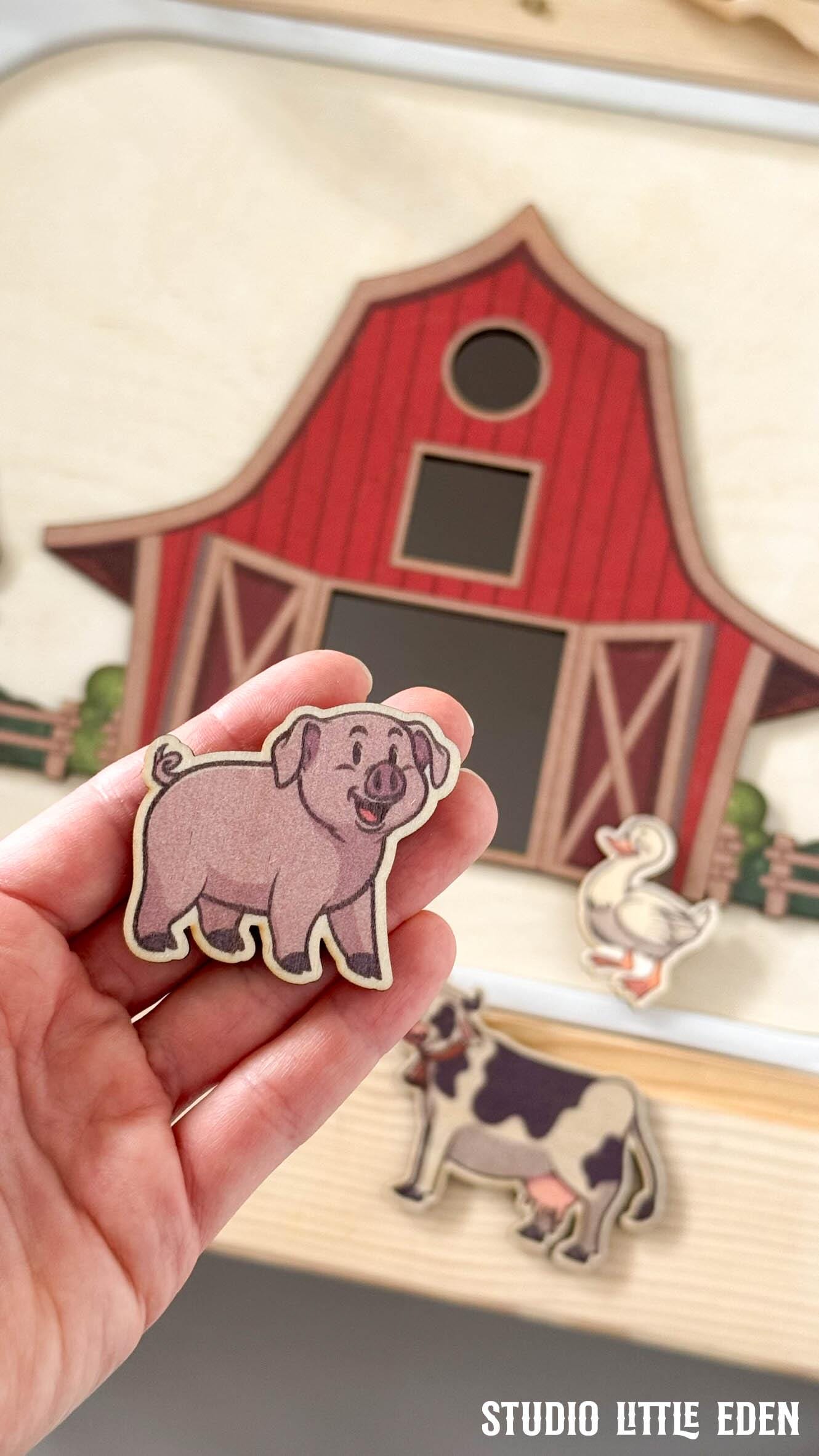 Barn Sensory Insert for IKEA Trofast | Wooden Farm Animals Set ...
