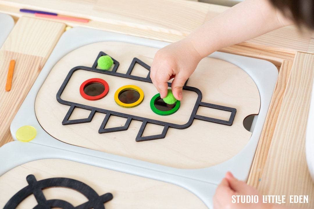 Color Sorting Sensory Play Insert for FLISAT Table Stoplight Insert for ...