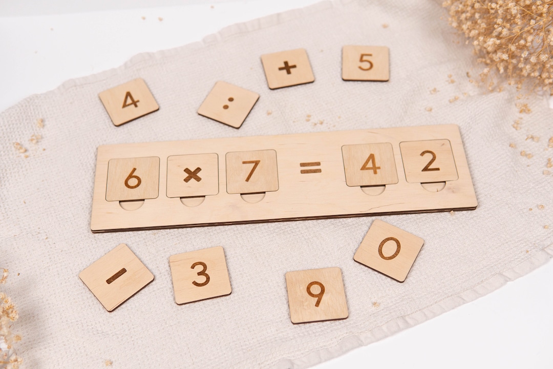 Montessori Math Board, Wooden Calculation Board, Wood Montessori Math ...