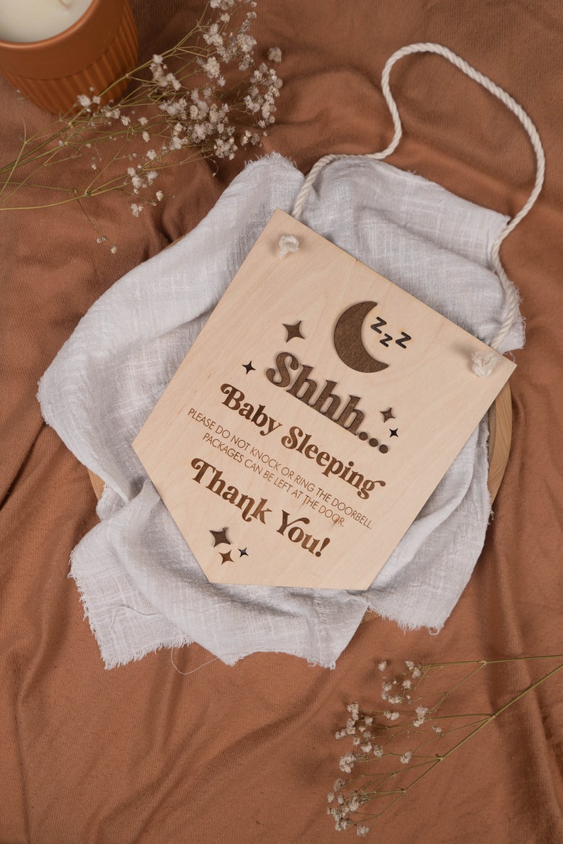 Baby Sleeping Sign Shhh Baby Sleeping Wood Sign 3D Wood - Etsy
