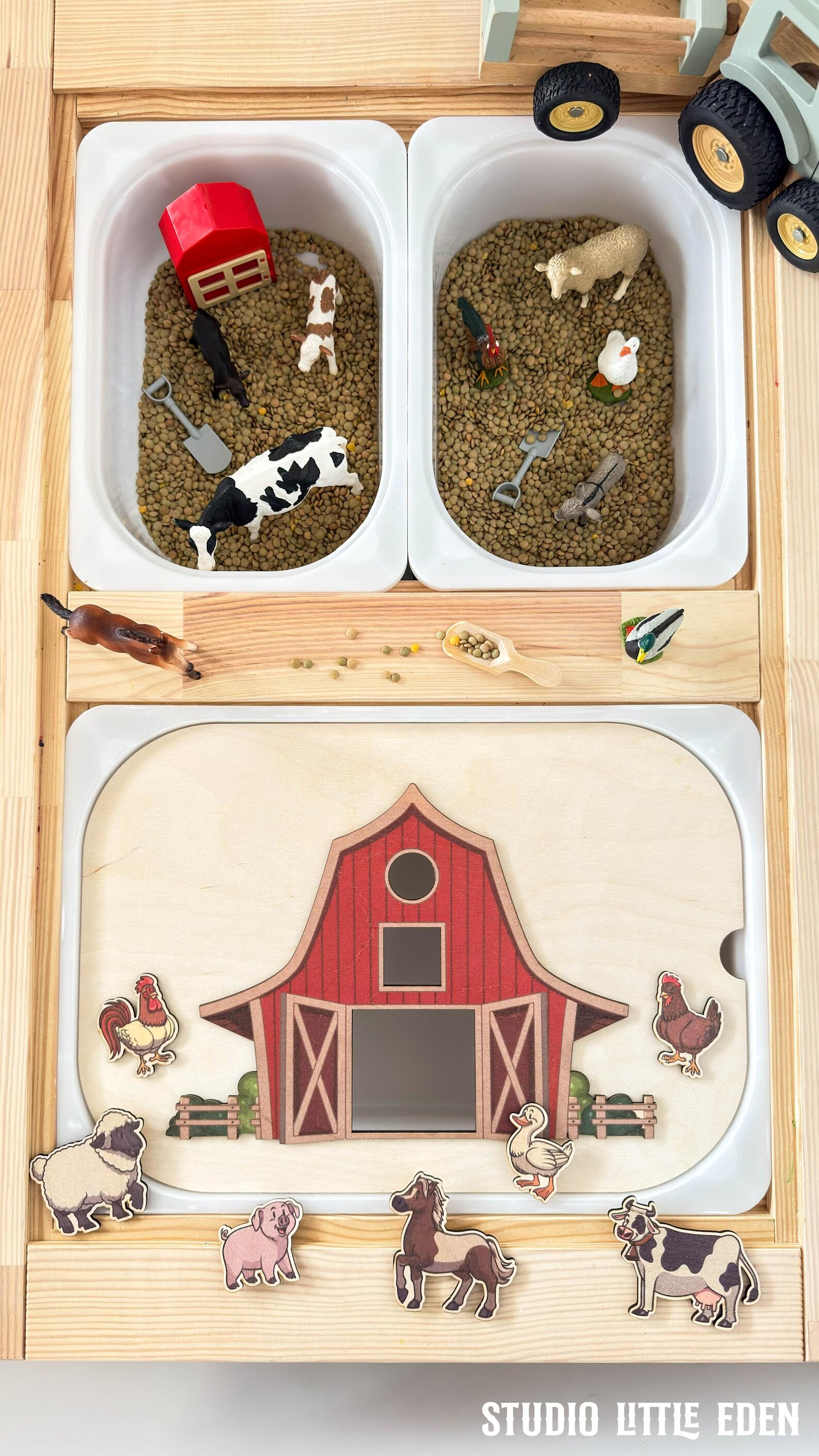 Barn Sensory Insert for IKEA Trofast | Wooden Farm Animals Set ...