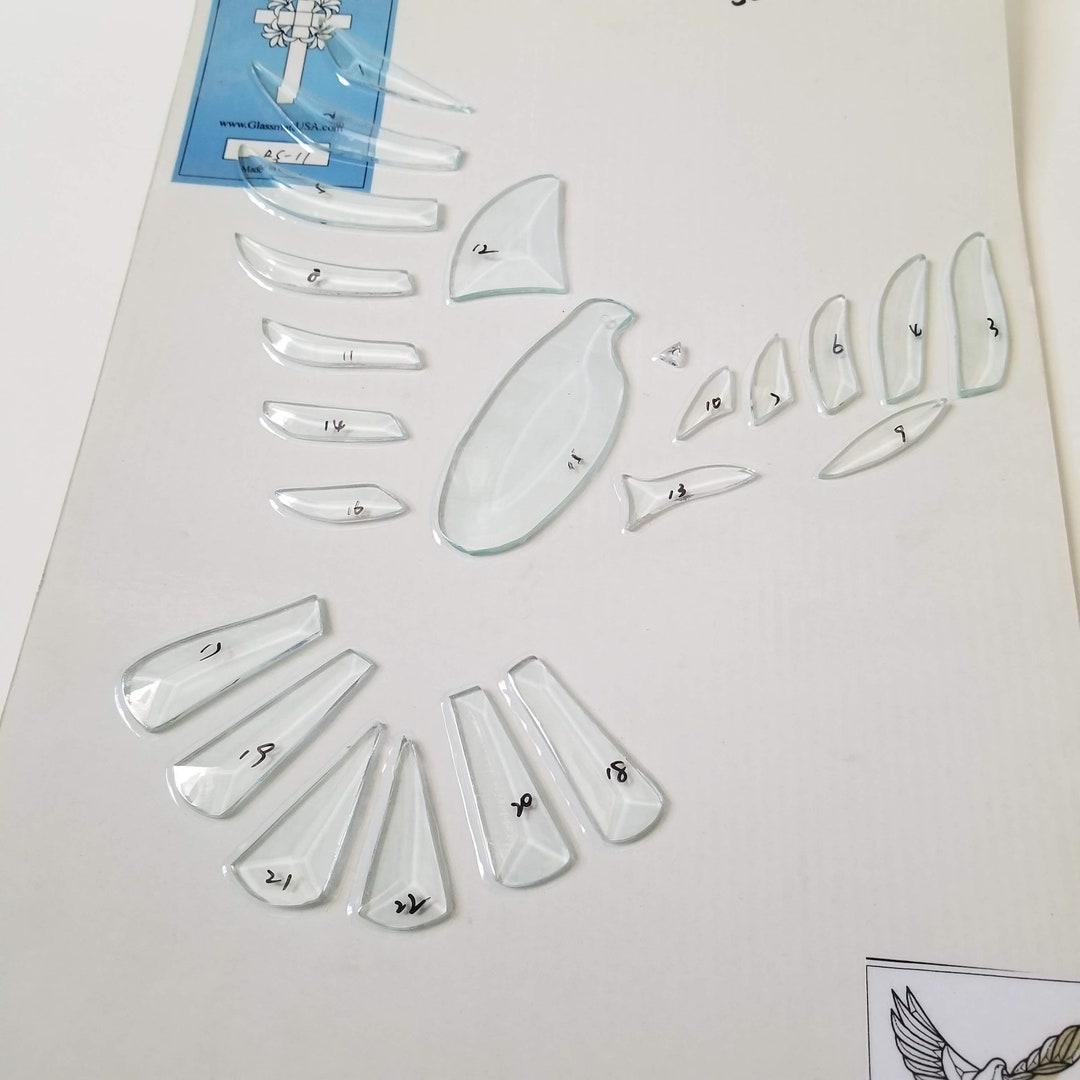 Glassmate RS Bevels- Dove in Flight Cluster- Stained Glass (RS 11) - Etsy