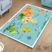 World Map Rug for Kids, World Map Carpet, Educational Play Mat for Kids ...
