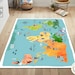 World Map Rug for Kids, World Map Carpet, Educational Play Mat for Kids ...