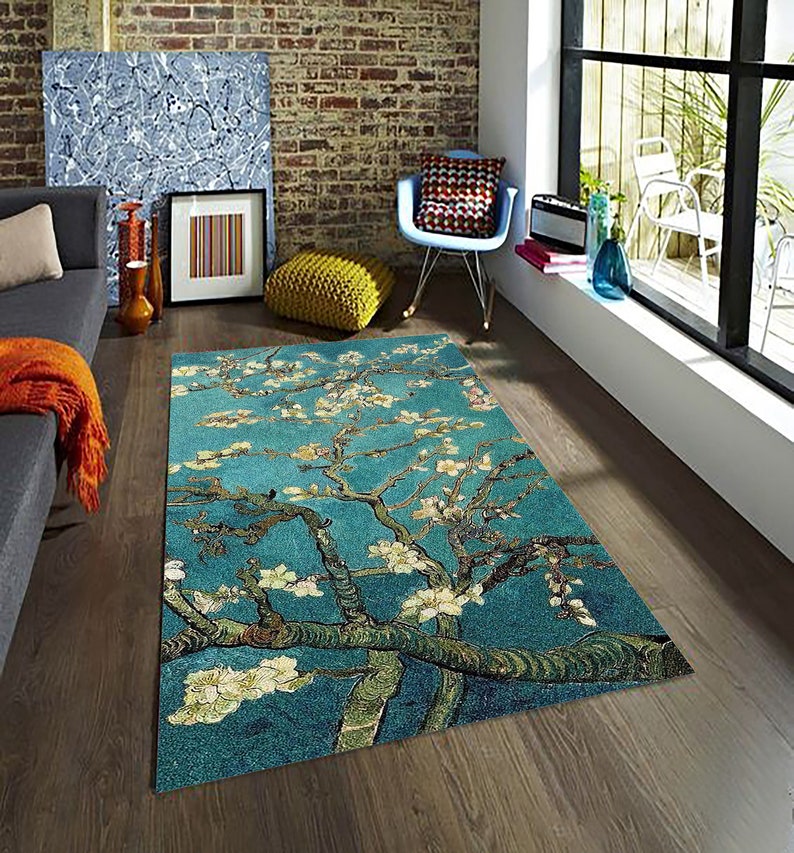 Famous Paintings Van Gogh Rug Almond Blossom Modern Art - Etsy