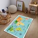 World Map Rug for Kids, World Map Carpet, Educational Play Mat for Kids ...
