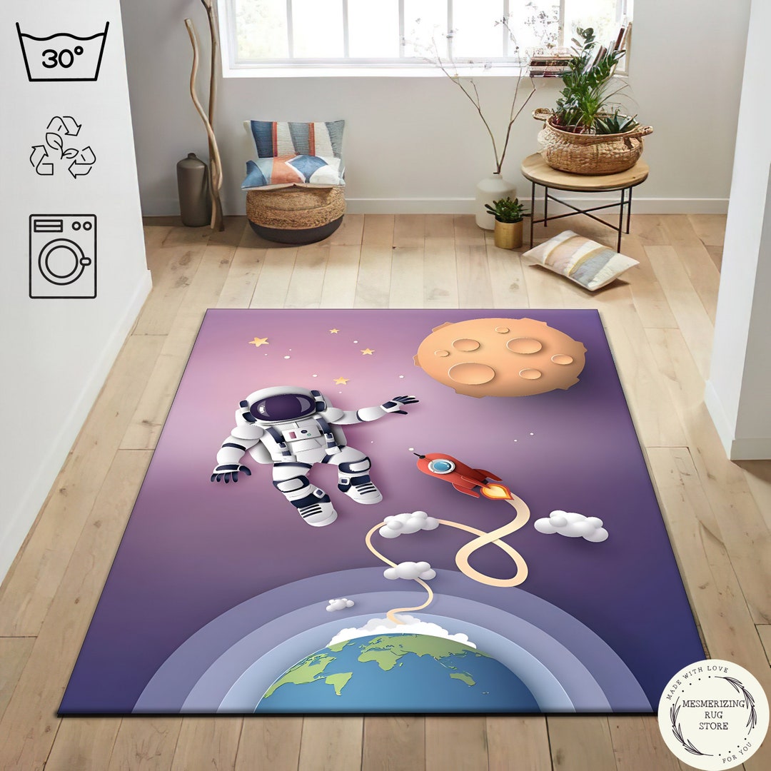 Astronaut Rug, Space Themed Rug, Astronaut Pattern Kids Play Mat ...