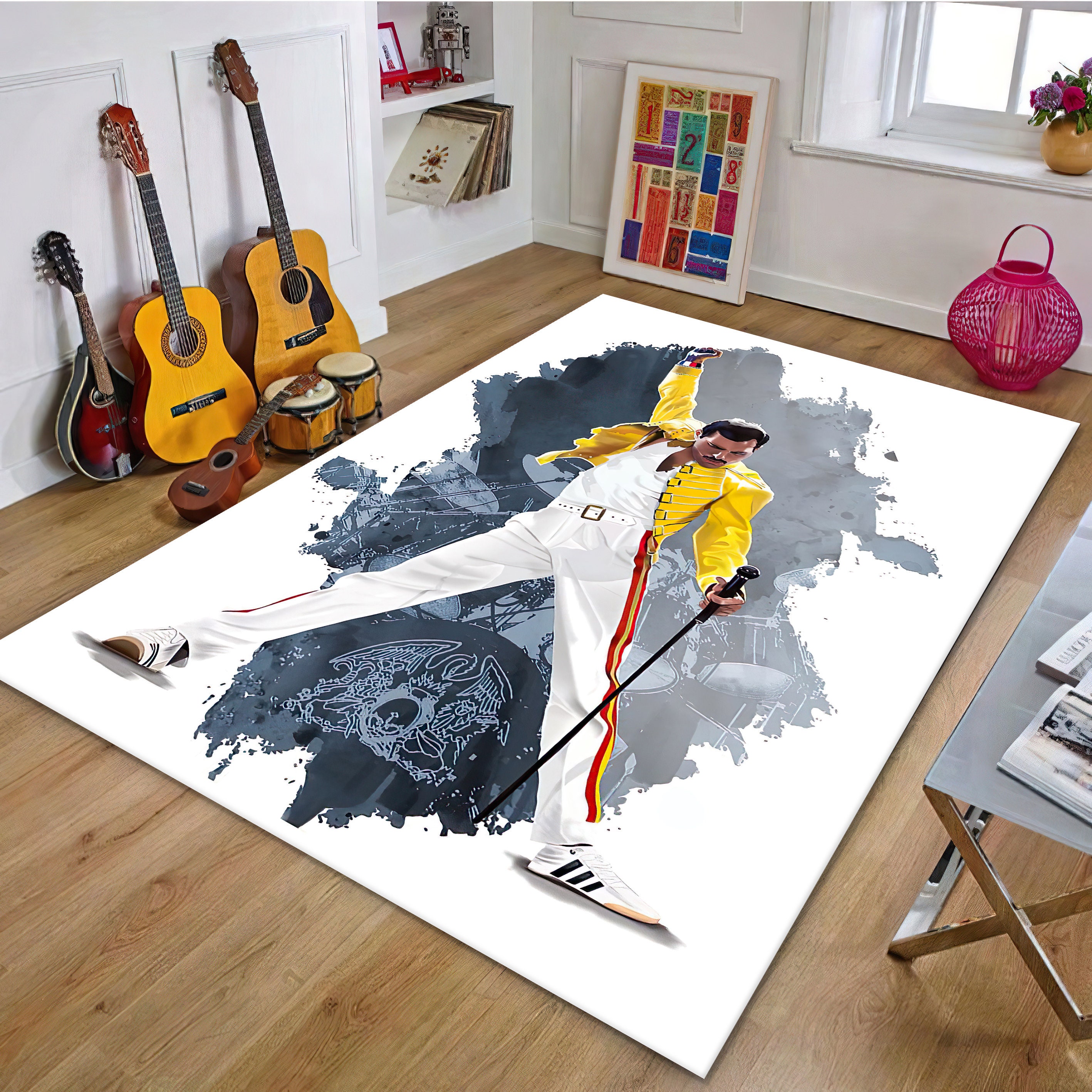 The Queen Rug, Freddie Mercury, Music Band Rug, Music Decor, Bohemian ...
