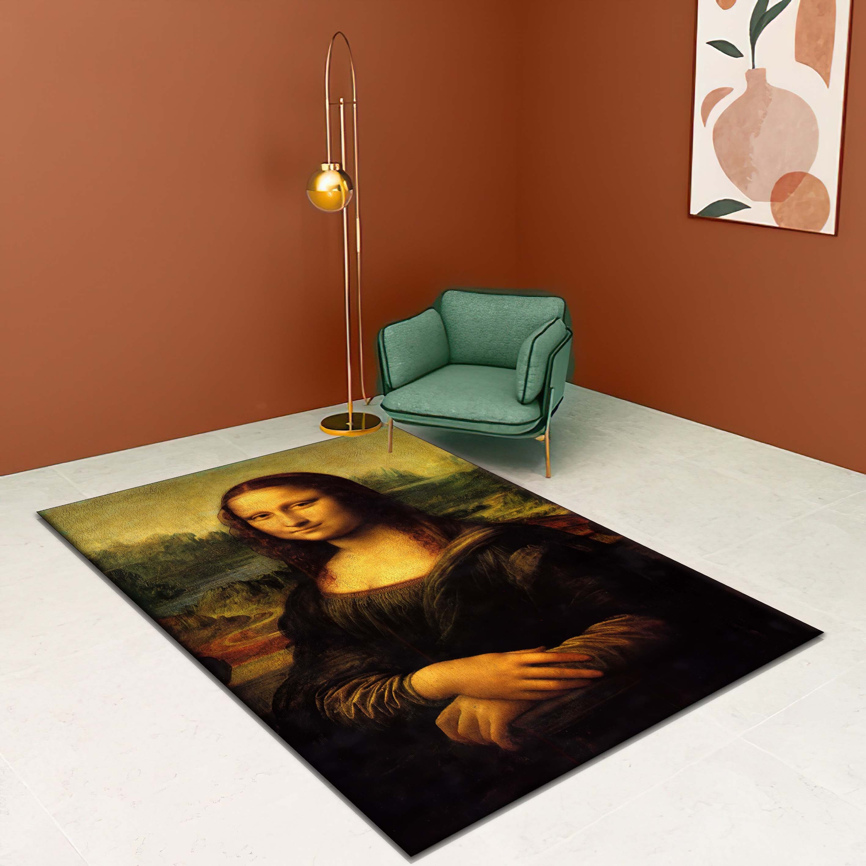 Famous Paintings Mona Lisa Rug Leonardo Da Vinci Washable - Etsy