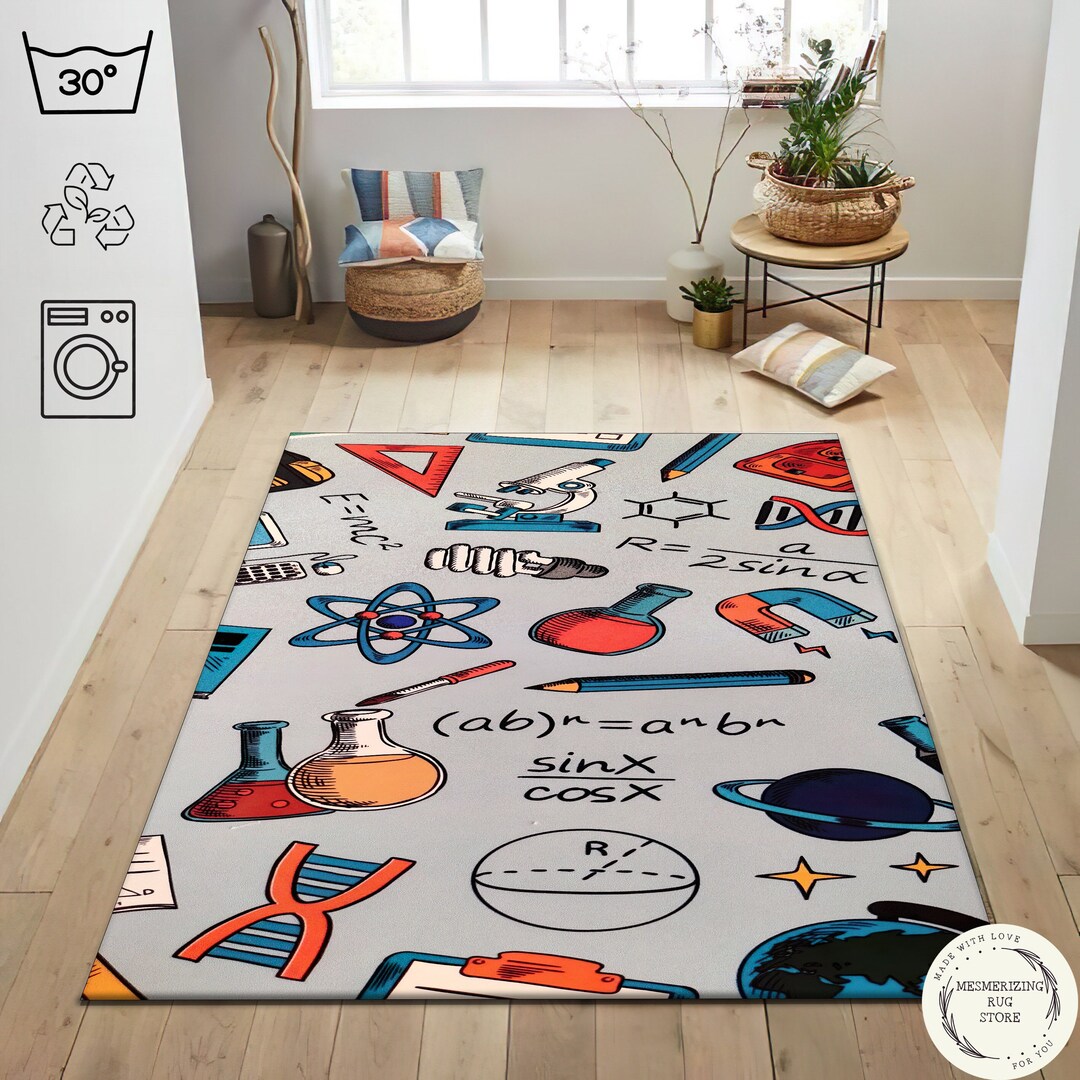 School Math Formula Themed Rug, Mathematic Lover Rug, Math Lover Gift ...