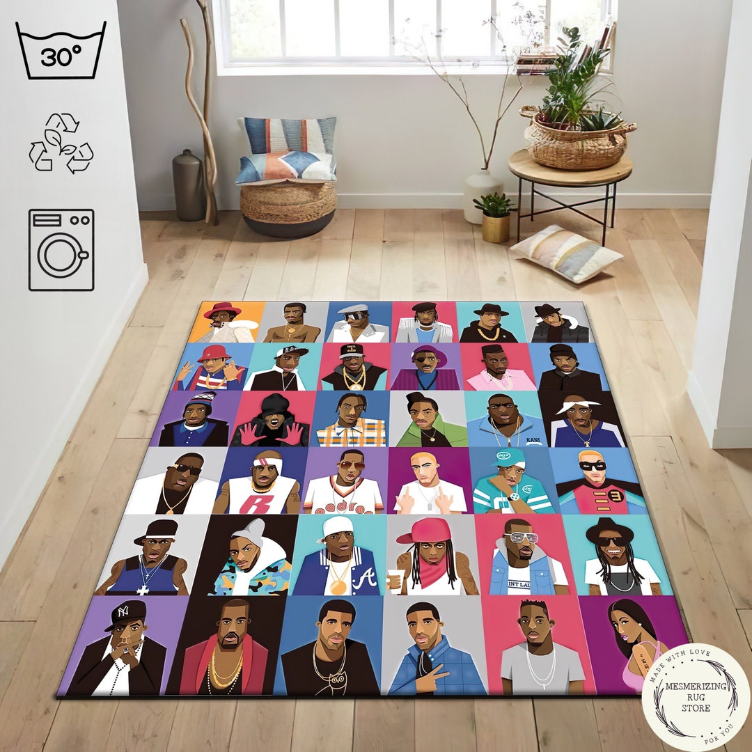 Hip Hop Legends Rug 2PAC Old School Area Rug Washable Rug - Etsy