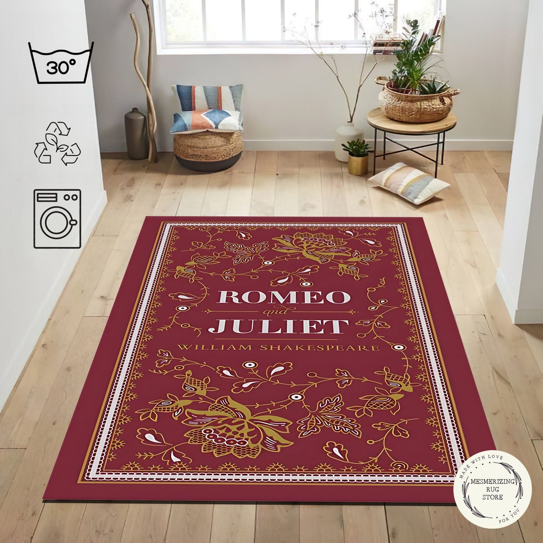 Romeo & Juliet Book Cover Rug: Authentic Literary Library Decor - Etsy