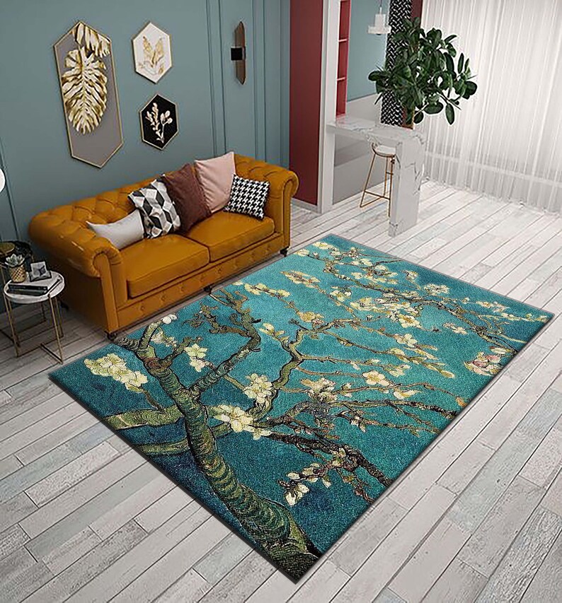 Famous Paintings Van Gogh Rug Almond Blossom Modern Art - Etsy
